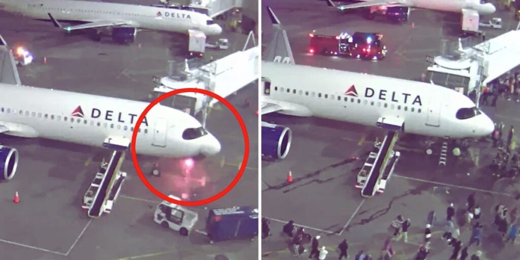 Delta Flight Catches Fire at Seattle Airport New Video Emerged